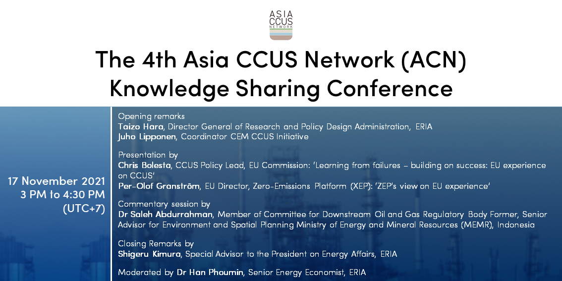 The 4th Asia CCUS Network Knowledge Sharing Conference | Economic ...
